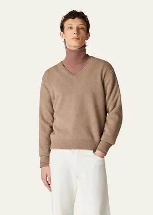 Loro Piana V-neck Cashmere Long-sleeved Sweater