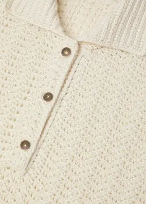Loro Piana Knit Cap Sleeve Shirt Collar Dress
