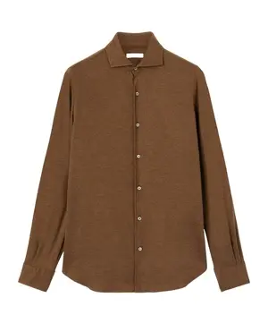 Loro Piana Andrew Shirt - Fir Brown