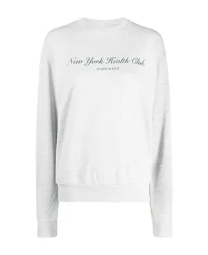 SPORTY  RICH Sporty & Rich Logo Print Sweatshirt - White