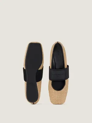Givenchy Sliced Square Raffia-effect Ballerinas