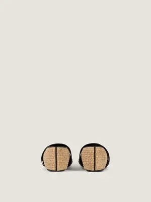 Givenchy Sliced Square Raffia-effect Ballerinas