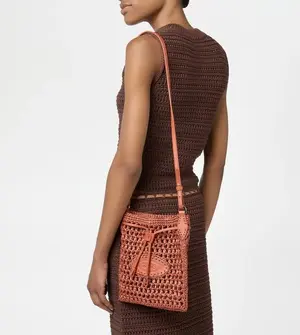 TOD'S Bucket Bag In Raffia And Leather Mini