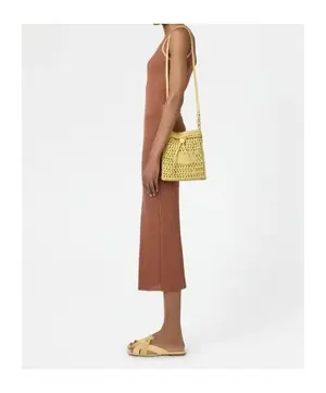 TOD'S Bucket Bag In Raffia And Leather Mini