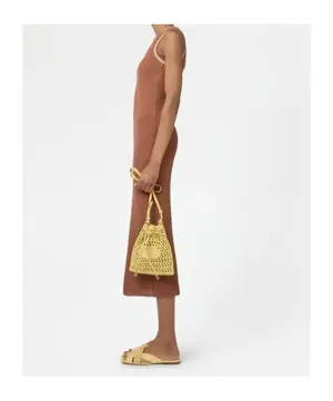 TOD'S Bucket Bag In Raffia And Leather Mini