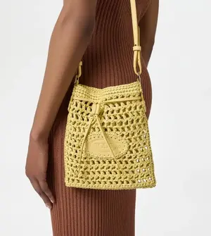 TOD'S Bucket Bag In Raffia And Leather Mini