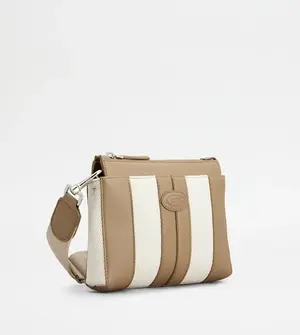 TOD'S Di Bag Crossbody Bag In Leather And Canvas Mini