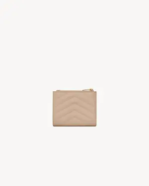 Saint Laurent Monogram Logo Plaque Quilted Wallet