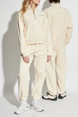 SPORTY  RICH Sporty Rich Logo Printed Half-zipped Sweatshirt