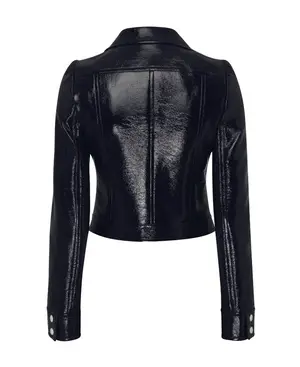 COURREGES Long-sleeved Logo Leather Jacket