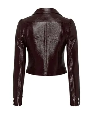 COURREGES Long-sleeved Logo Leather Jacket