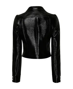 COURREGES Long-sleeved Logo Leather Jacket