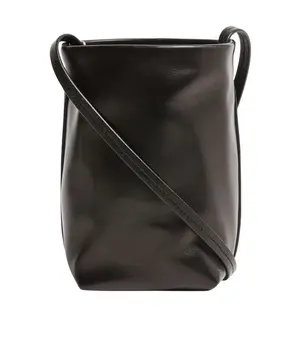 THE ROW Park Leather Bucket Bag - Black