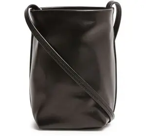 THE ROW Park Leather Bucket Bag - Black