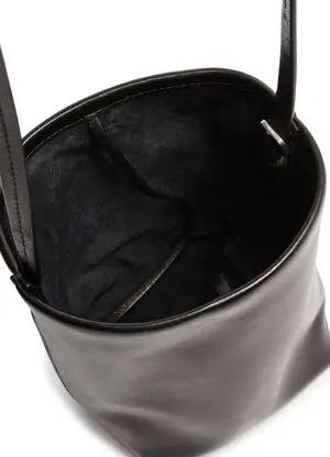 THE ROW Park Leather Bucket Bag - Black
