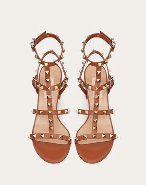 Valentino Garavani Rockstud Ankle-strap Mid Block Heel Sandals