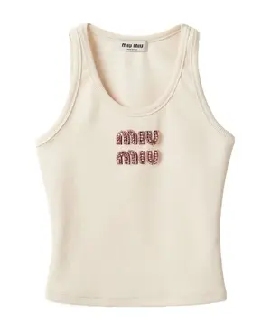 Miu Miu Ribbed Jersey Top