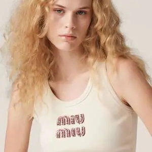 Miu Miu Ribbed Jersey Top