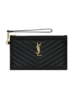 Saint Laurent Cassandre Matelassé Large Zipped Pouch