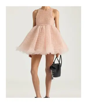 Givenchy Mini Babydoll Dress With Nylon Frills