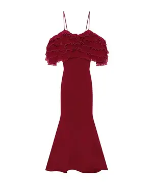 Givenchy Long Ruffled Dress In Knit