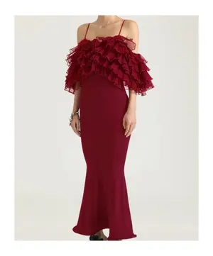 Givenchy Long Ruffled Dress In Knit