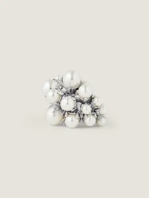 Givenchy Crystal Pearl Earcuff In Metal And Pearls