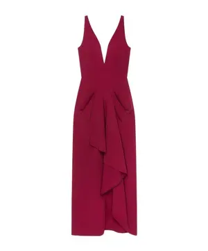 Givenchy Long Wrapped Dress In Crepe Cady