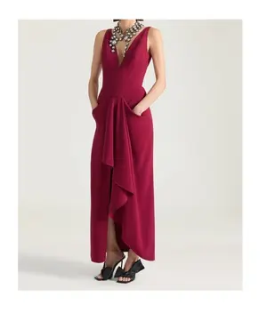 Givenchy Long Wrapped Dress In Crepe Cady
