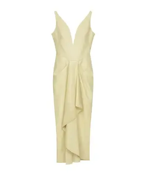 Givenchy Long Wrapped Dress In Leather