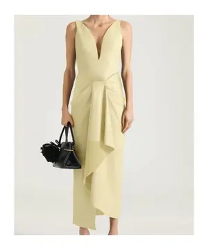 Givenchy Long Wrapped Dress In Leather