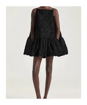 Givenchy Sliced Mini Ruffled Dress In Lace