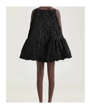 Givenchy Sliced Mini Ruffled Dress In Lace