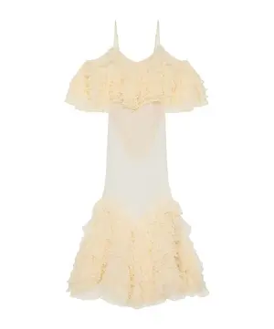 Givenchy Long Ruffled Dress In Ultra-fine Knit