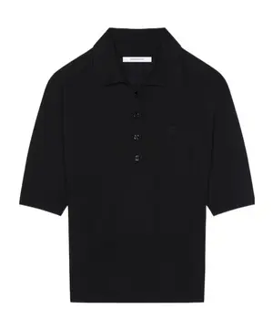 Givenchy Cropped Polo In Second Skin Effect Knit