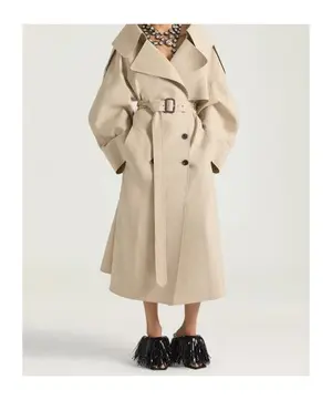 Givenchy Slashed Long Trench In Cotton