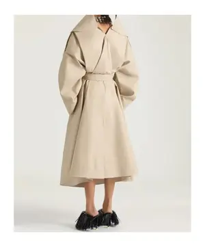Givenchy Slashed Long Trench In Cotton
