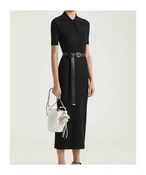 Givenchy Midi Polo Dress In Second Skin Effect Knit