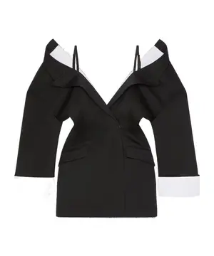 Givenchy Slashed Mini Tailored Dress In Wool