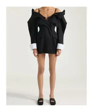 Givenchy Slashed Mini Tailored Dress In Wool