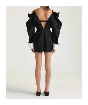 Givenchy Slashed Mini Tailored Dress In Wool