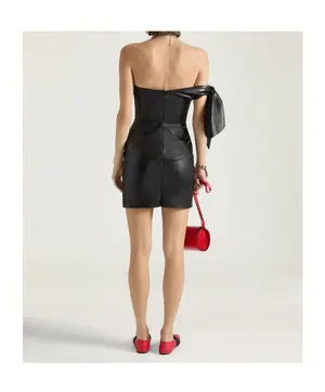 Givenchy Mini Bustier Dress In Nappa Leather With Bow