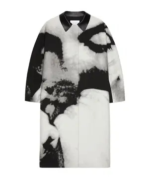 Givenchy Car Coat In Cotton With Portrait Jacquard