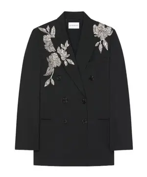Givenchy Double-breasted Slashed Jacket In Wool With Sequins