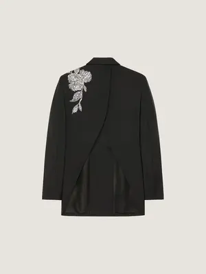 Givenchy Double-breasted Slashed Jacket In Wool With Sequins