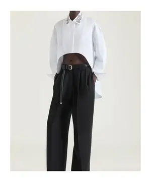 Givenchy Asymmetric Shirt In Poplin With Sequins