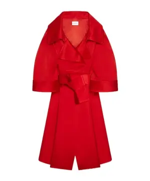 Givenchy Long Cocoon Coat In Satin