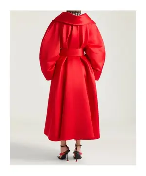 Givenchy Long Cocoon Coat In Satin