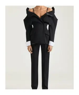 Givenchy Single-breasted Slashed Jacket In Wool Grain De Poudre