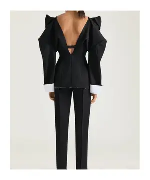 Givenchy Single-breasted Slashed Jacket In Wool Grain De Poudre